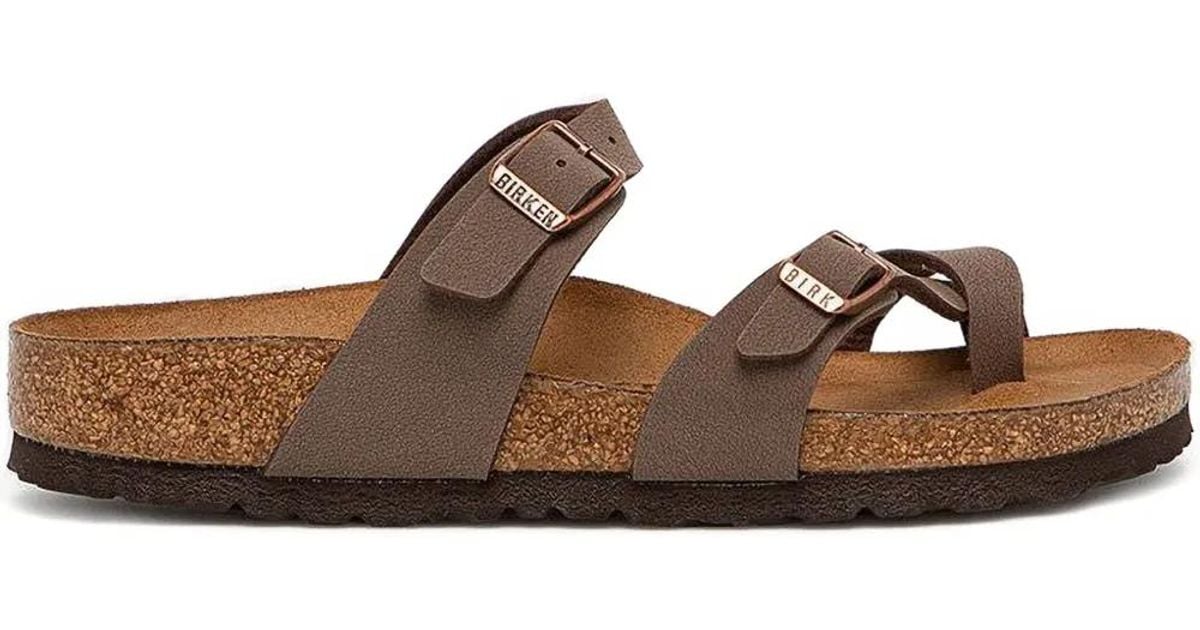 Birkenstock Mayari Double-Strap Slide Sandals in Brown | Lyst