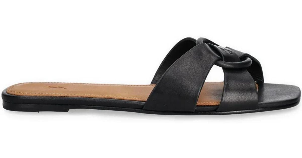 Polo Ralph Lauren O-Ring Slides in Black | Lyst