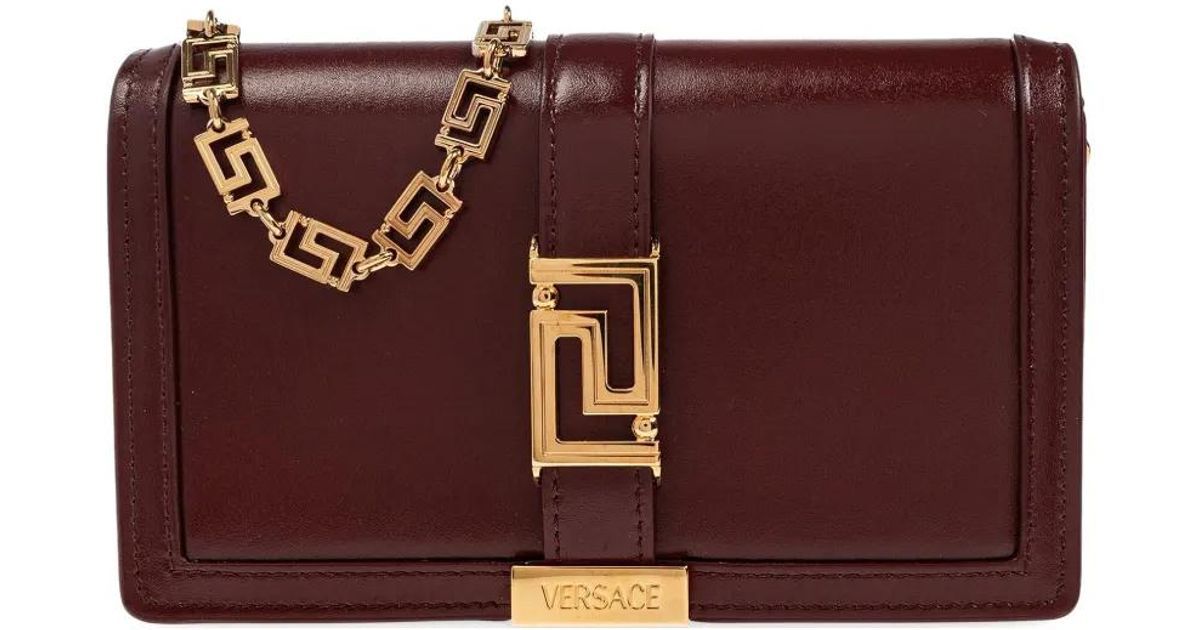 Versace Mini Greca Goddess Clutch Bag in Purple | Lyst
