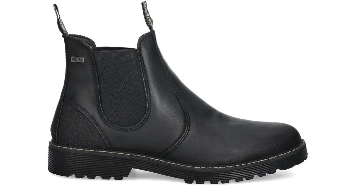 Barbour Patton Leather Chelsea Boots in Black for Men | Lyst