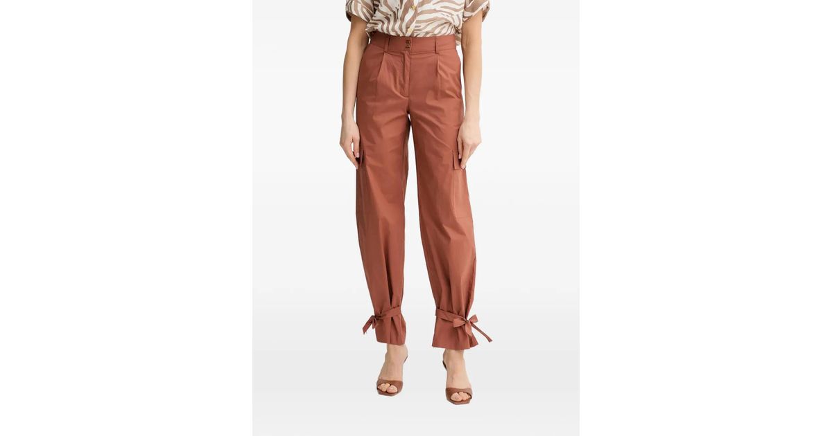 Guess Bow-Detail Cargo Pants in Red | Lyst