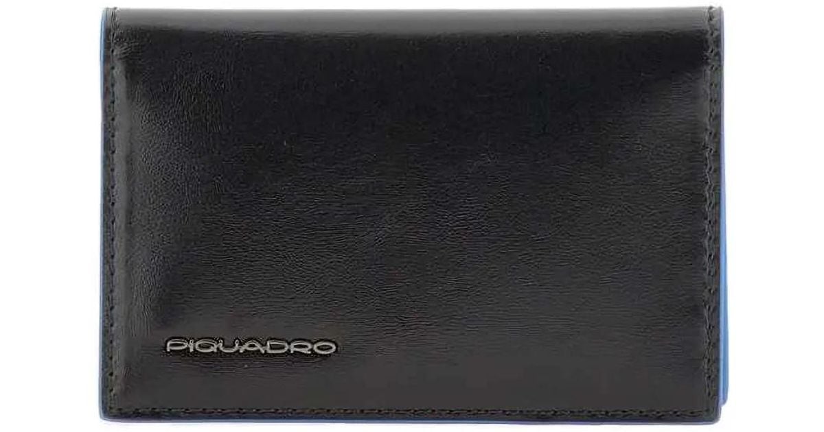 Piquadro Logo-Plaque Leather Wallet in Black for Men | Lyst UK
