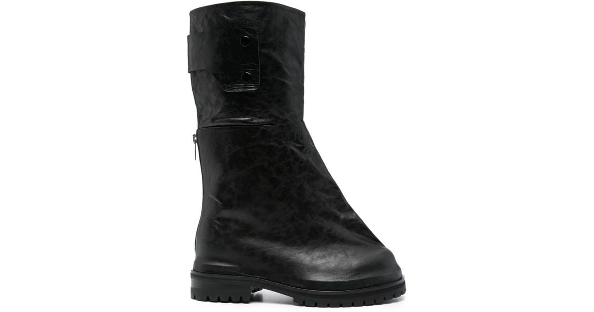 424 Marathon Overlay Leather Boots in Black for Men | Lyst