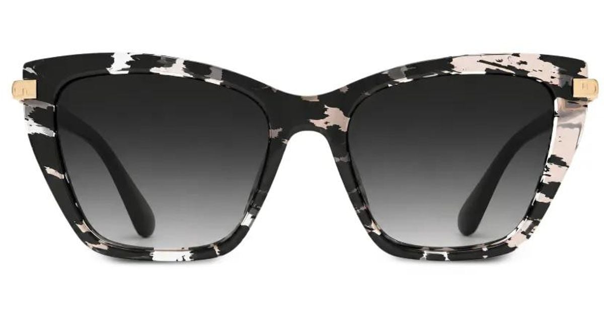 Furla Abstract-Pattern Cat-Eye Sunglasses in Black | Lyst UK