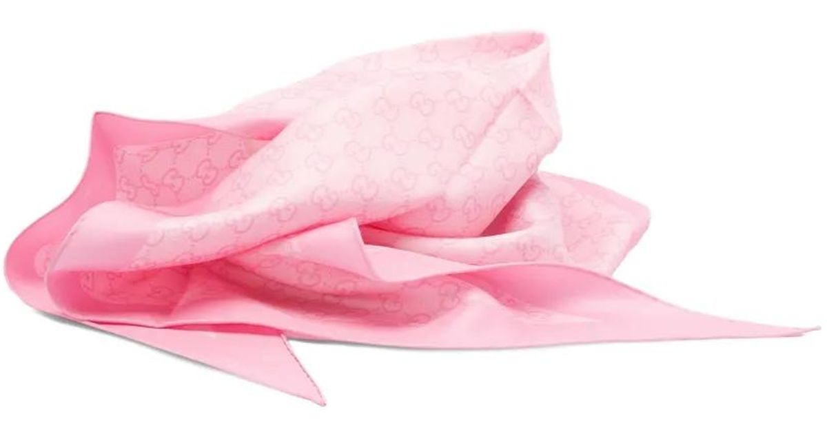 Gucci Logo-Pattern Scarf in Pink | Lyst UK