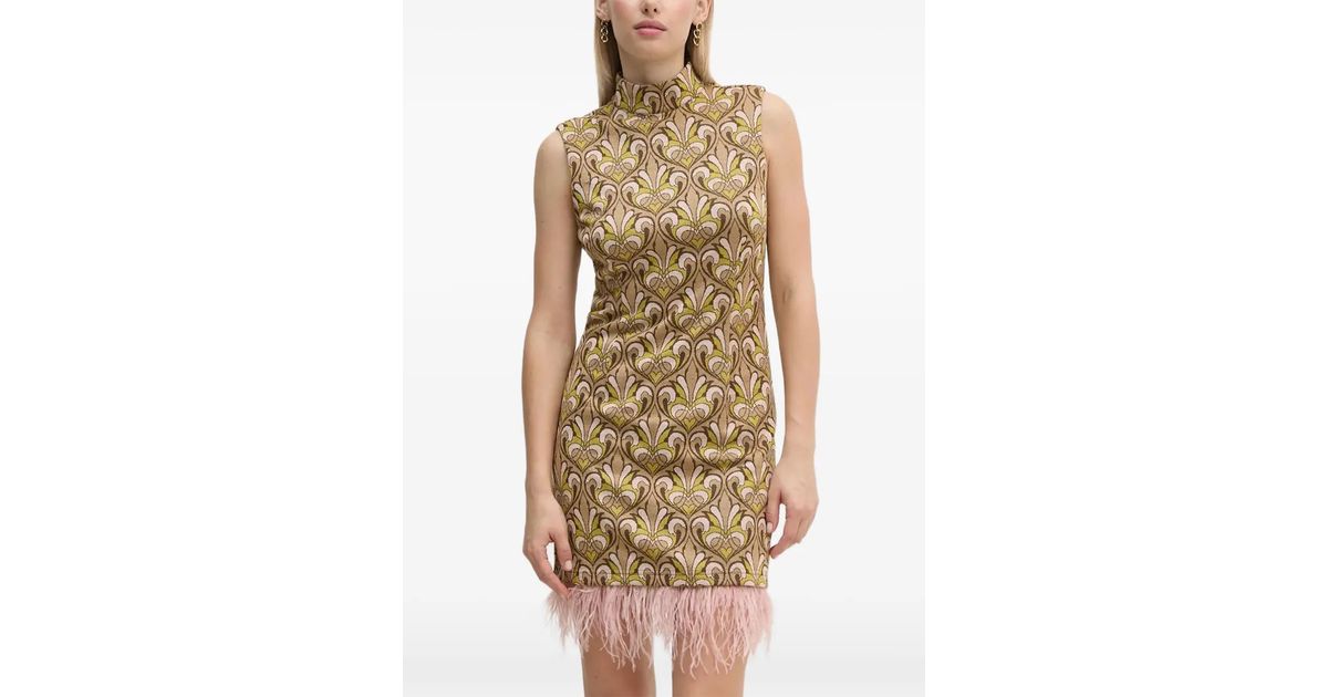 GAUDI Pattern Mini Dress in Natural | Lyst UK