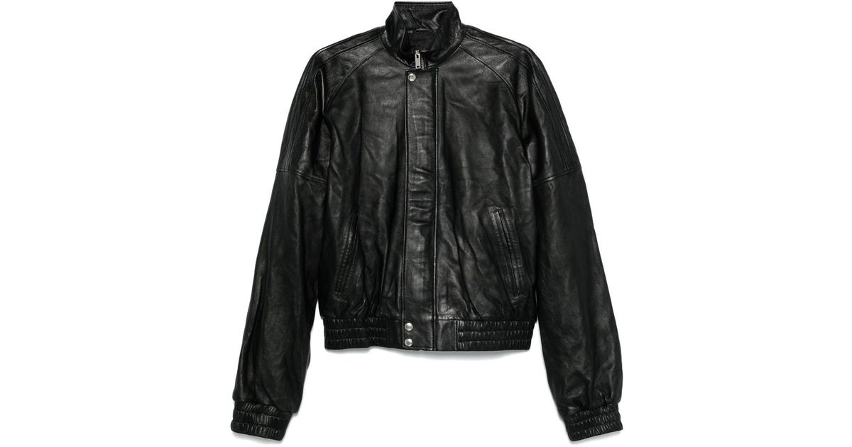 LỰU ĐẠN Leather Jacket in Black for Men | Lyst
