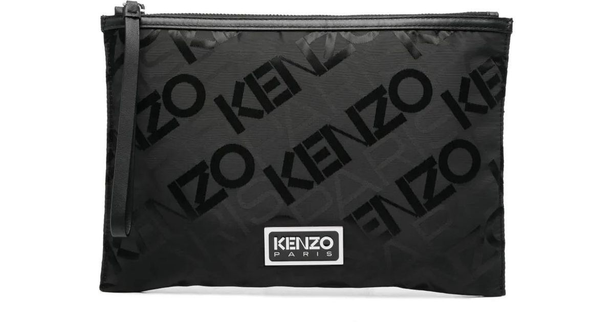 KENZO Large Gram Clutch Bag in Black for Men | Lyst