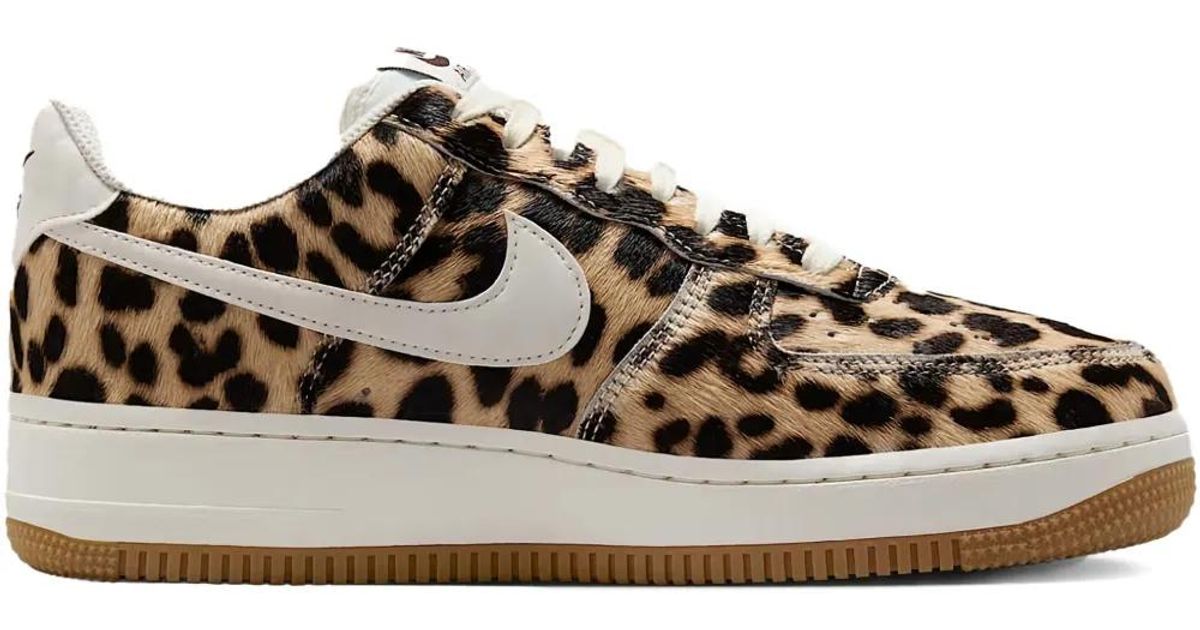 Nike Air Force 1 Leopard-Print Low-Top Sneakers in Brown | Lyst