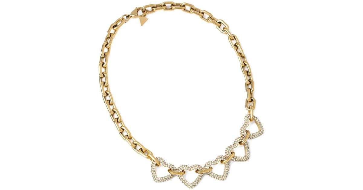 Guess Beloved Heart-Chain Necklace in Metallic | Lyst UK