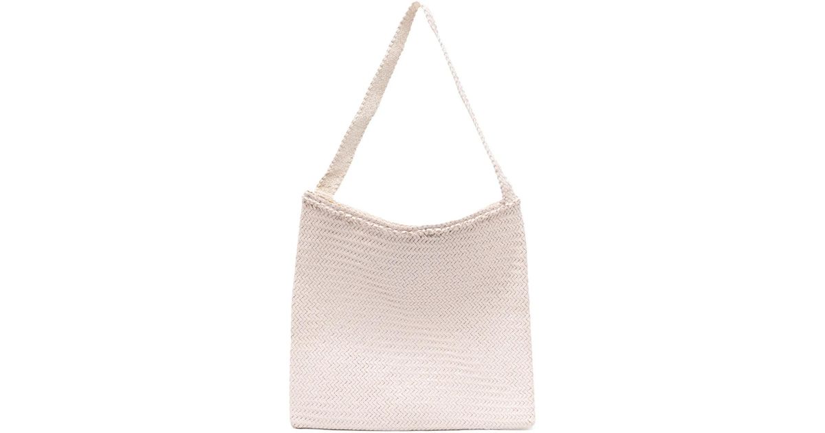 Dragon Diffusion Braided Handle Woven Tote Bag in White | Lyst UK