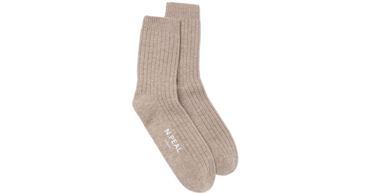 N.Peal Cashmere House Socks in Grey for Men | Lyst UK