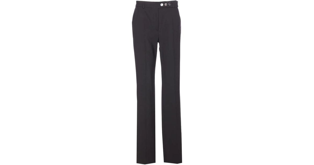 Sportmax Harry Button Zip Trousers in Blue | Lyst UK
