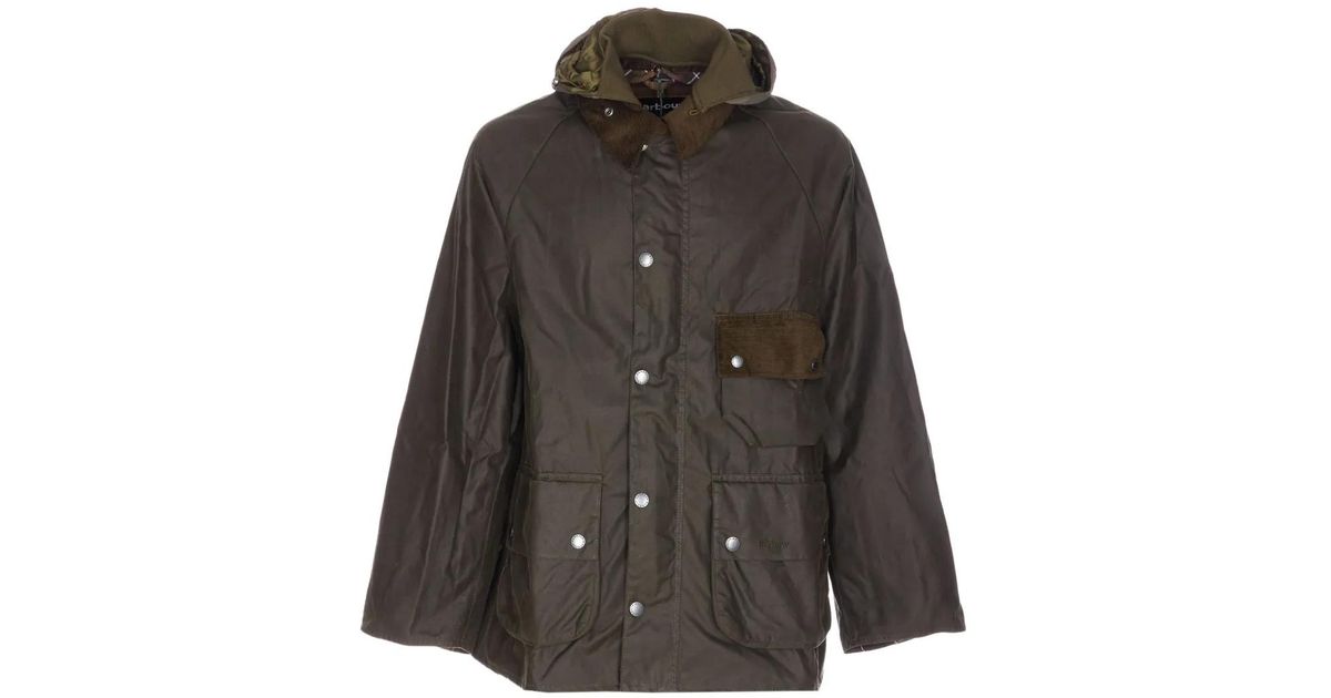 Barbour Solway Removable-Hood Waxed Jacket in Black for Men | Lyst UK