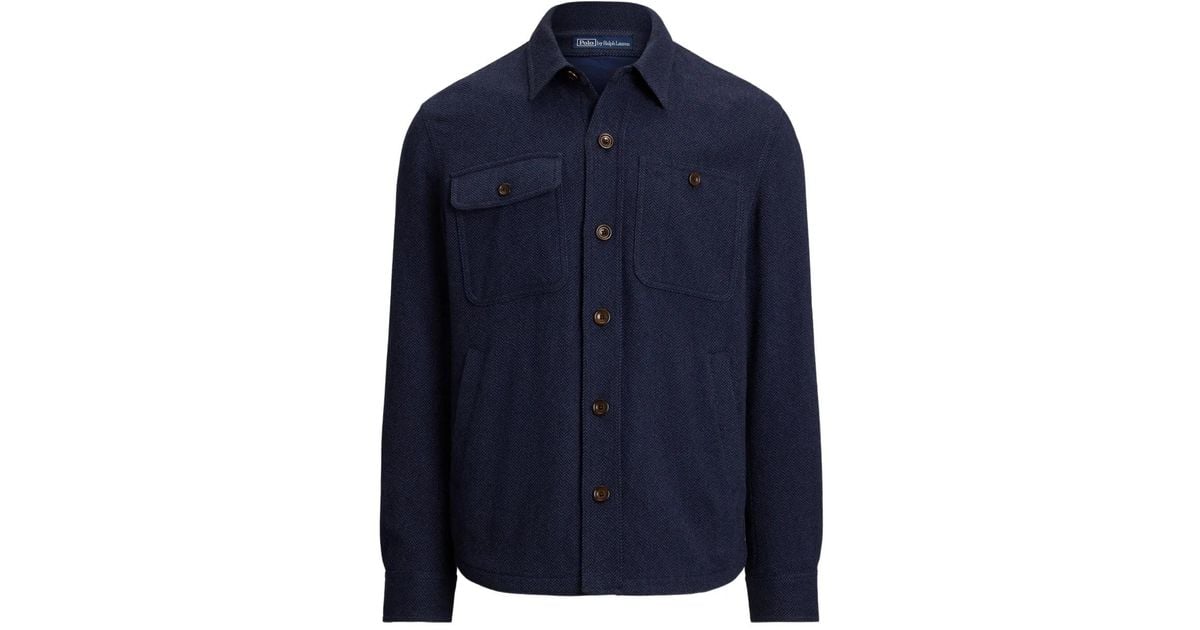 Polo Ralph Lauren Herringbone-Pattern Jacket in Blue for Men | Lyst