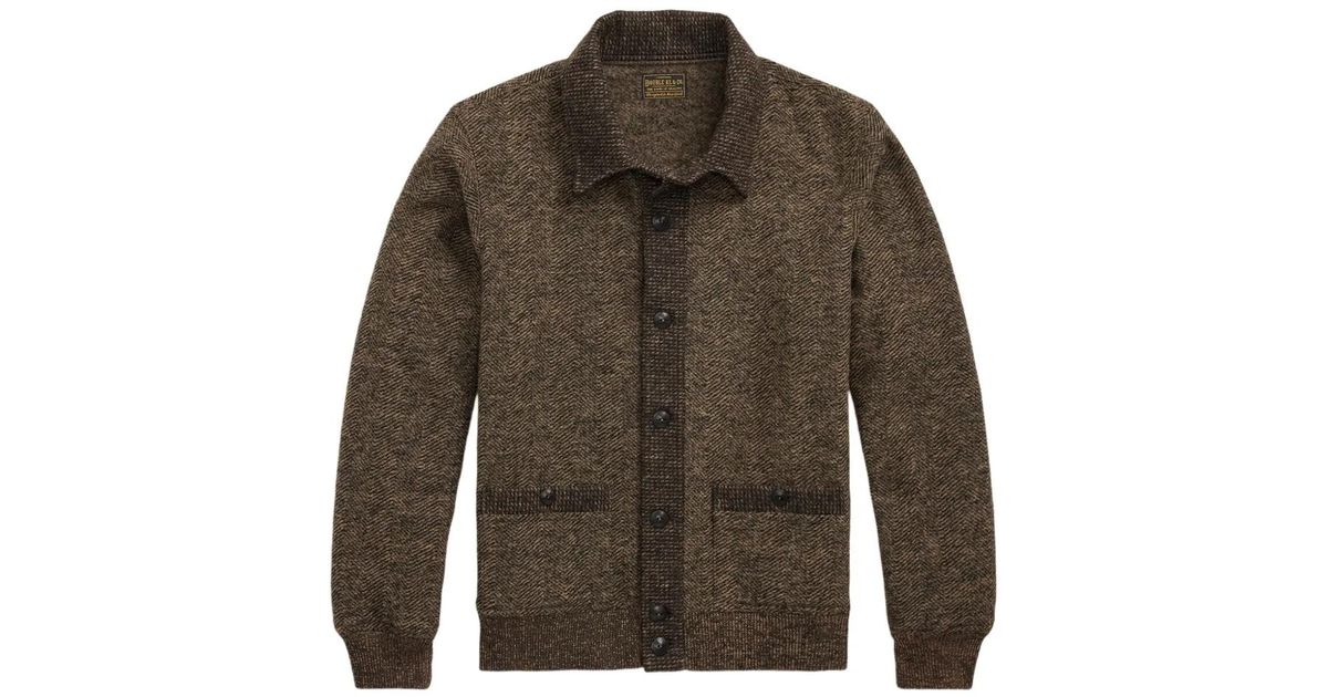 RRL Knitted Button-Down Cardigan in Green for Men | Lyst UK