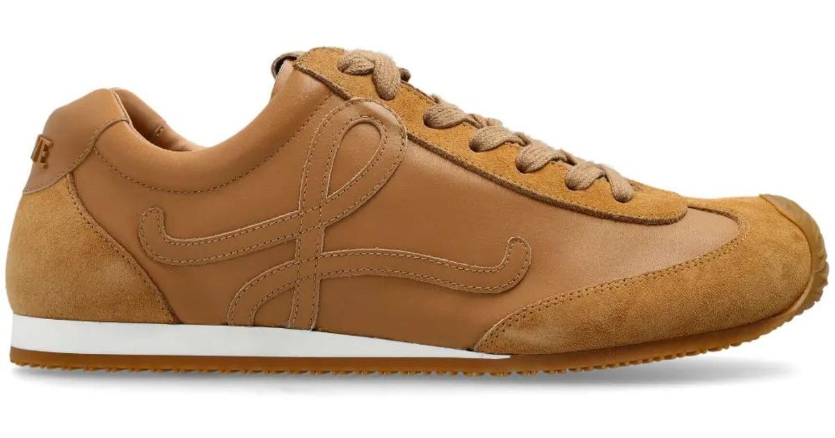 Loewe Logo-Patch Sneakers in Brown | Lyst