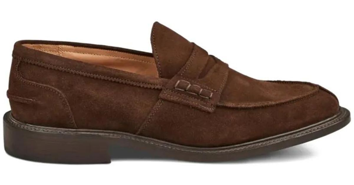 Tricker's James Suede Loafers in Brown for Men | Lyst