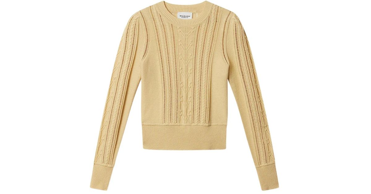Isabel Marant Kalyn Openwork Sweater in White | Lyst UK
