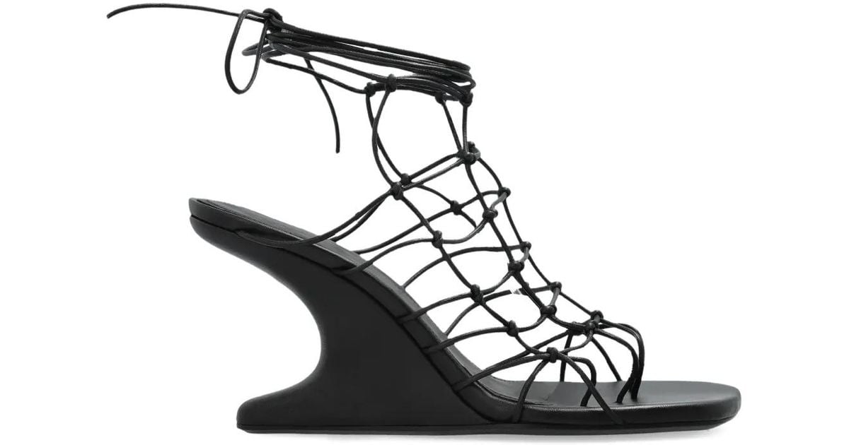 Rick Owens Sculpted-Wedge Sandals in White | Lyst