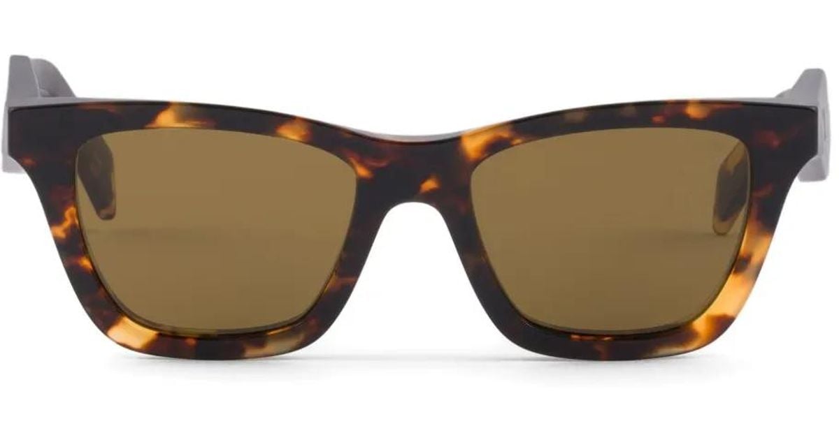 Prada Logo Rectangle-Frame Sunglasses in Natural | Lyst UK