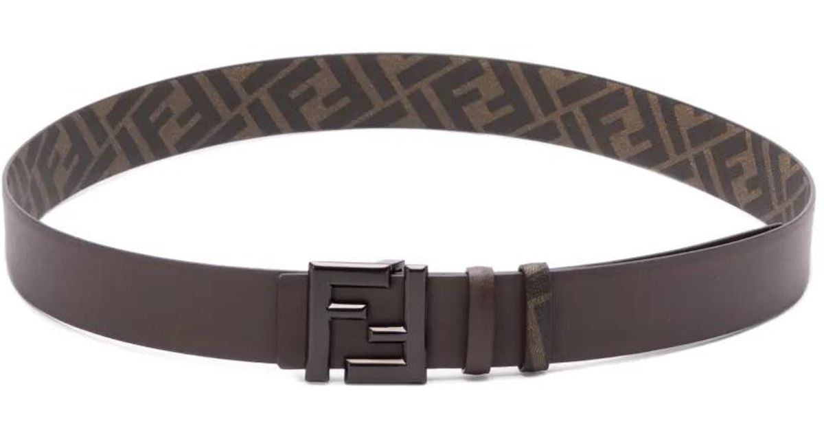 Fendi Monogram-Print Reversible Belt in Brown for Men | Lyst