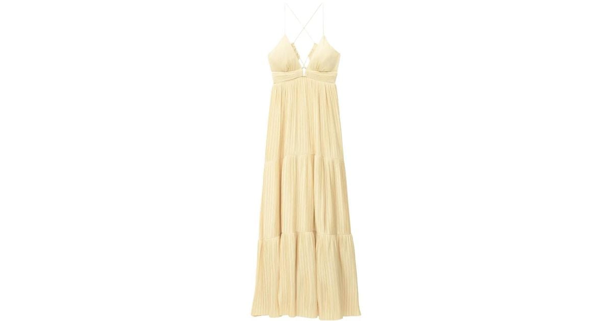 Ba&sh Wasta Pleated Tiered-Design Dress in Metallic | Lyst UK
