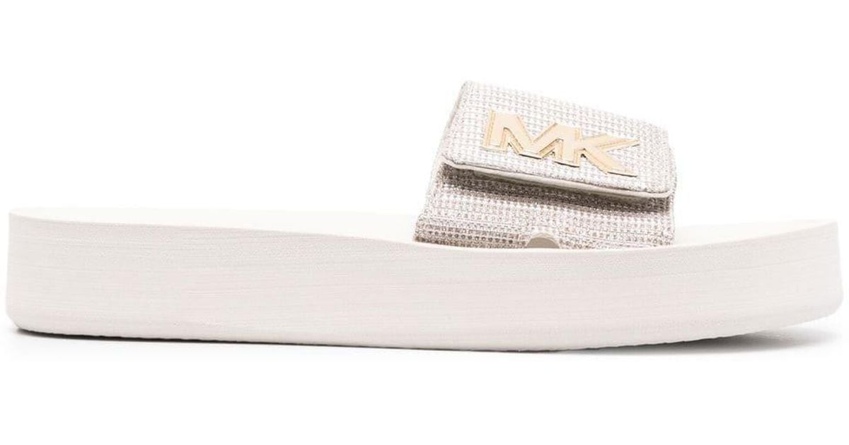 Michael Kors Mk Platform Slides in White | Lyst Australia