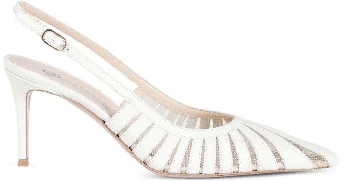 Roberto Festa Sunny Cut-Out Slingback Heeled Pumps in White | Lyst