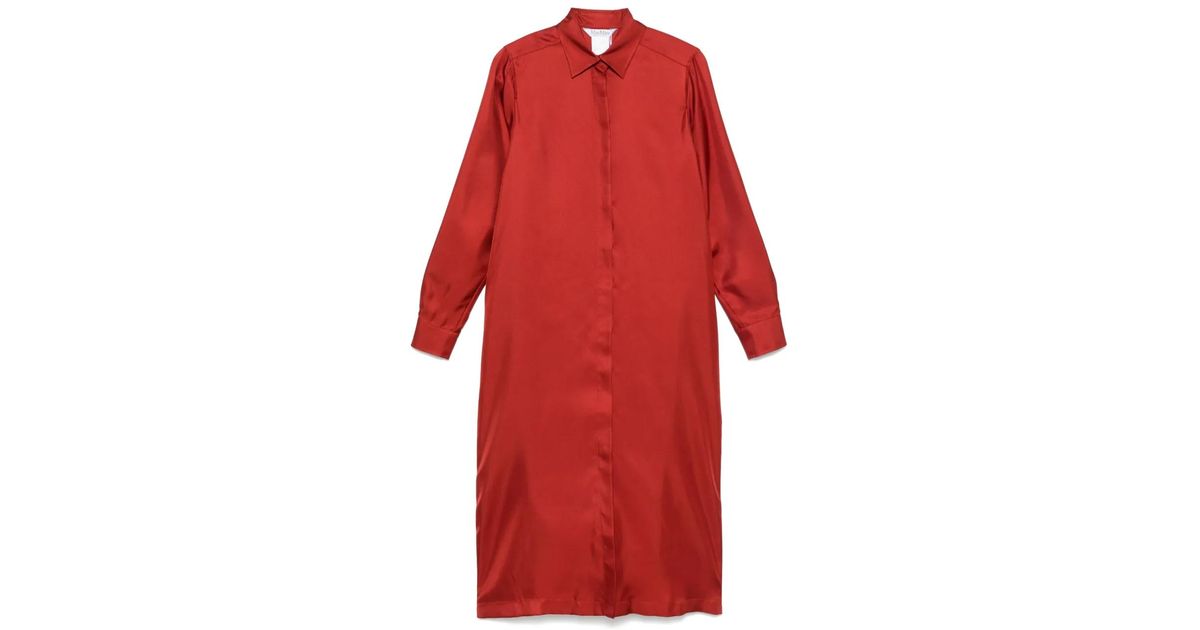 Max Mara Crusca Midi Dress in Red | Lyst