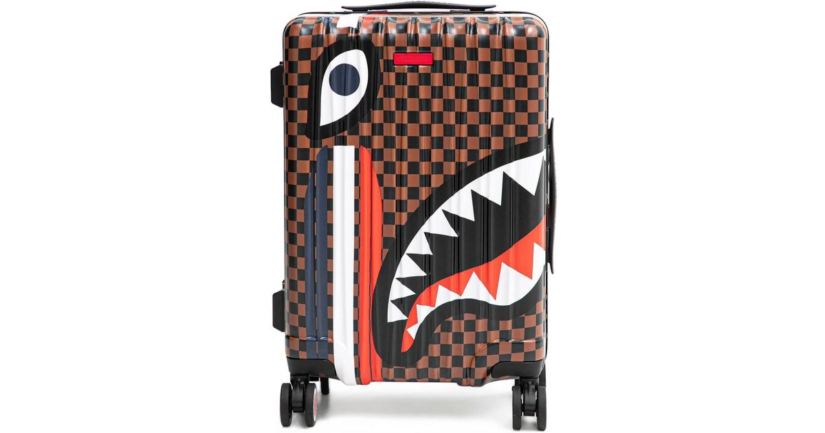 Sprayground Small Machine Francaise Check-Pattern Luggage in White | Lyst