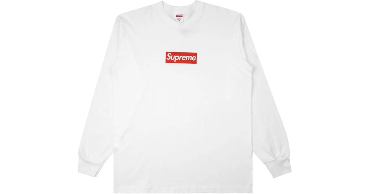 Supreme Box Logo Long-Sleeve T-Shirt in White for Men | Lyst UK
