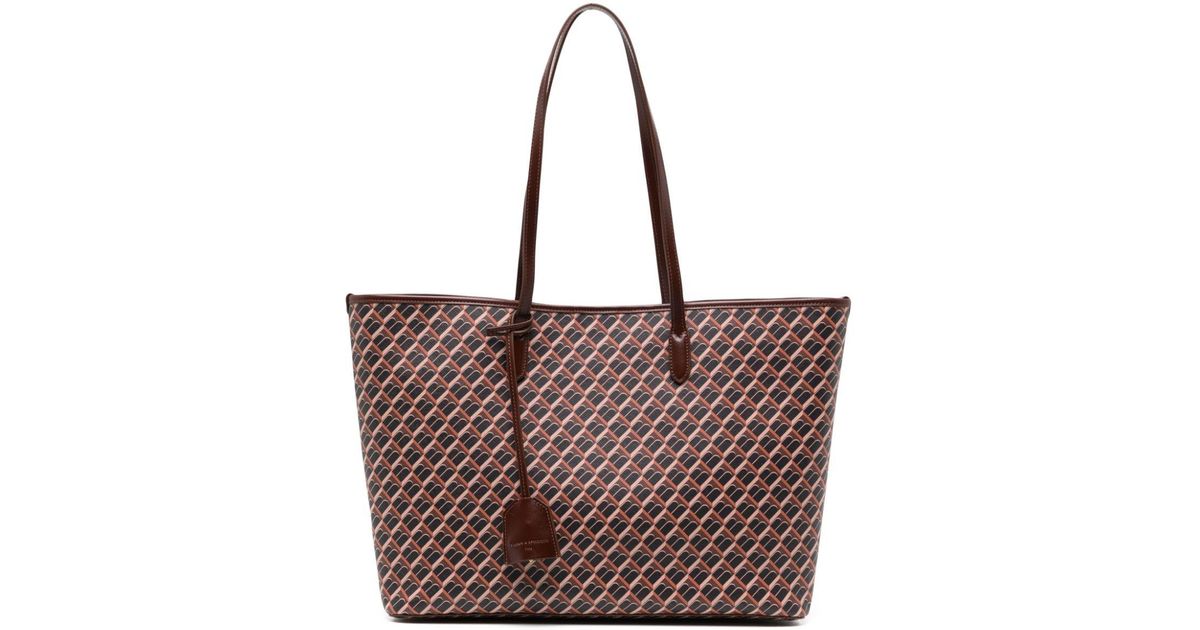 Tammy & Benjamin Monogram-pattern Tote Bag in Brown | Lyst
