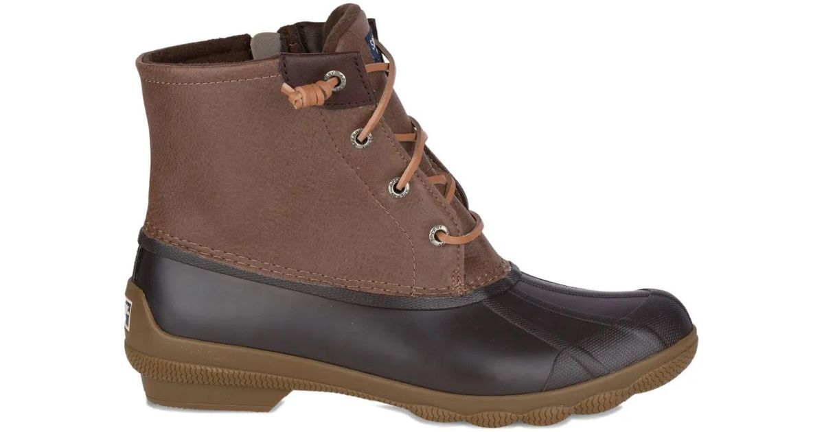 Sperry Top-Sider Syren Gulf Lace-Up Rubber Boots in Brown | Lyst UK