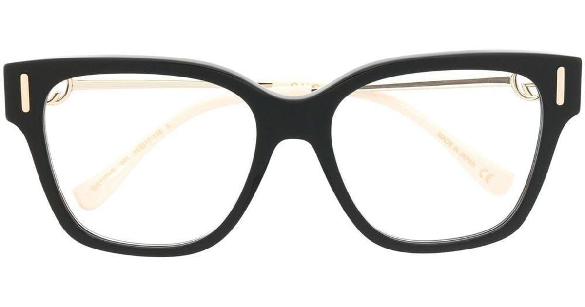 Gucci Gg-Logo Square-Frame Optical Glasses in Brown | Lyst