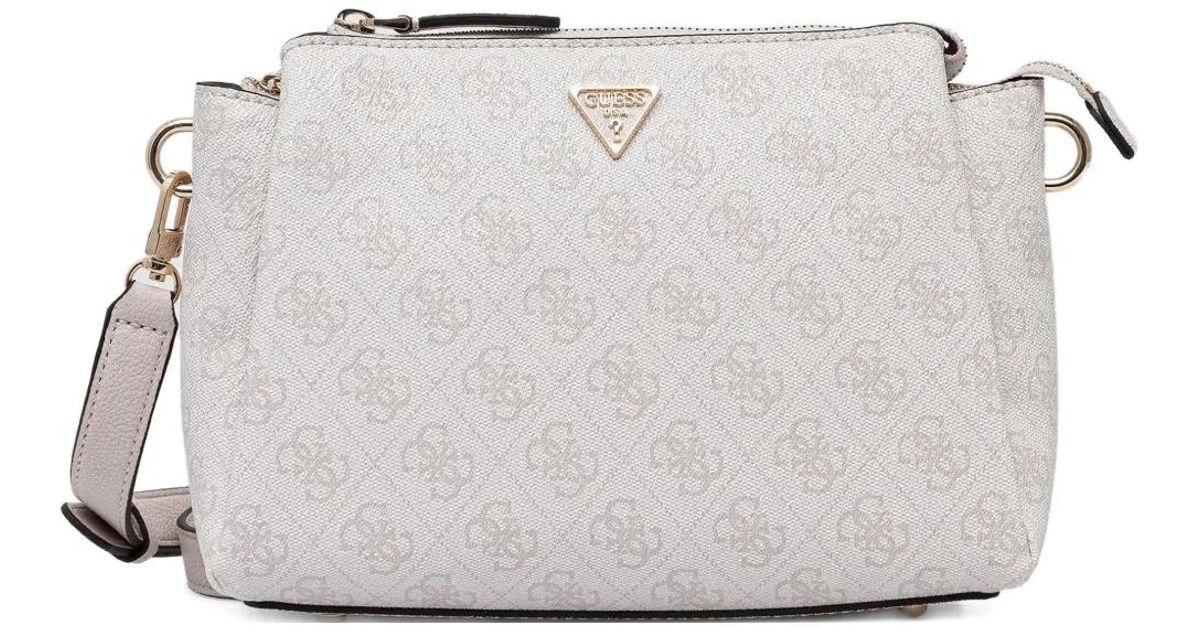 Guess Monogram Zip Satchel in Gray | Lyst