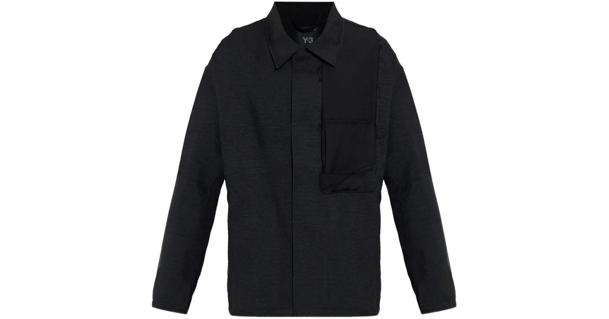 Y-3 Utility Chest-Pocket Jacket in Blue for Men | Lyst