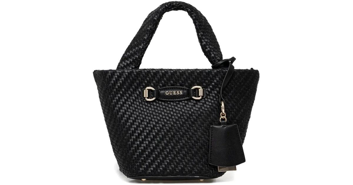 Guess Mini Francy Tote Bag in Black | Lyst UK