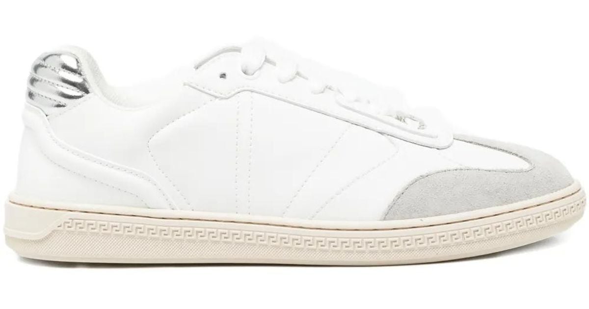 Versace Logo-Plaque Sneakers in White | Lyst UK