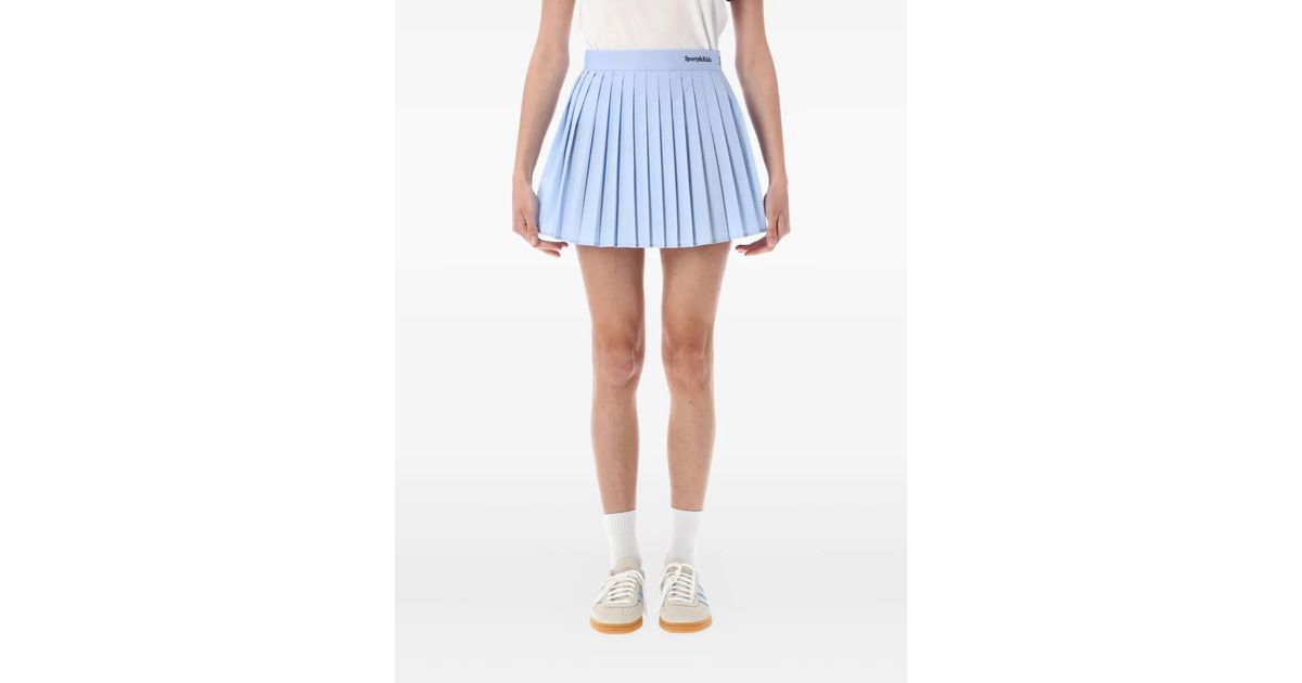 Sporty & Rich Serif Logo Anae Skirt in Blue | Lyst