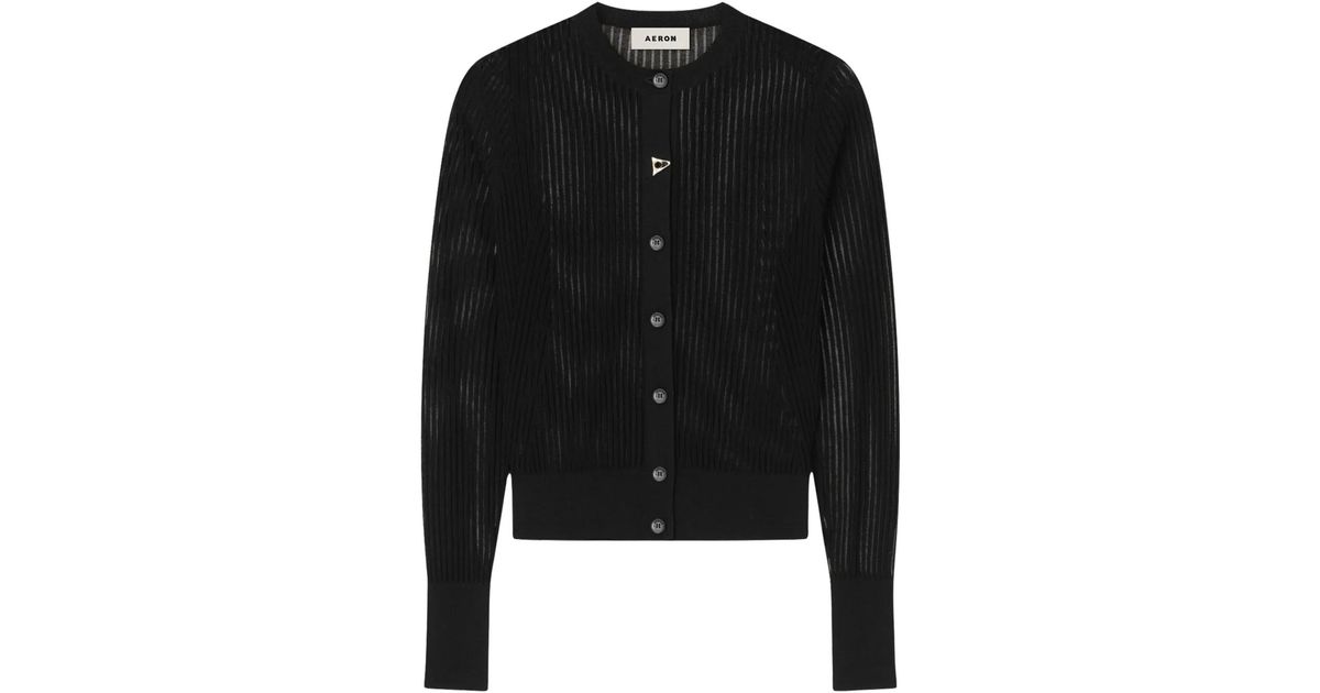 Aeron Mesh Cardigan in Black | Lyst