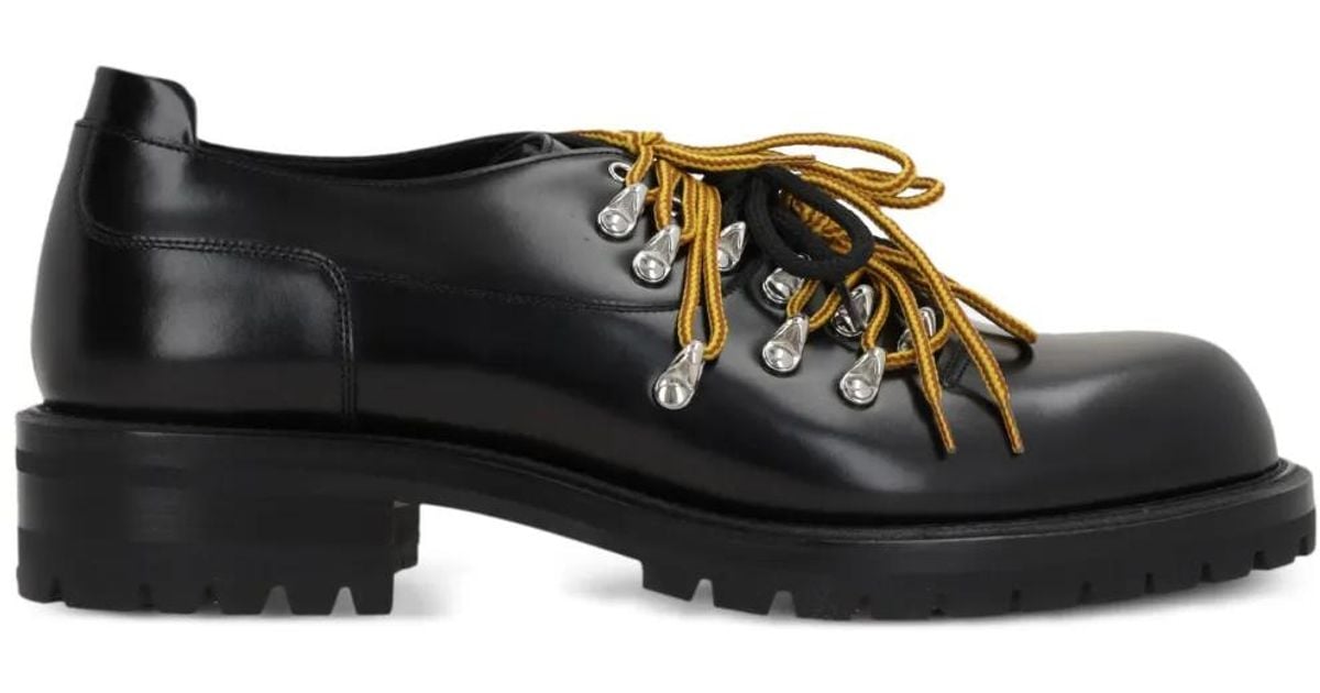 NAMACHEKO Mountain Brushed Leather Derby Shoes in Black for NAMACHEKO Mountain Brushed Leather Derby Shoes in Black for