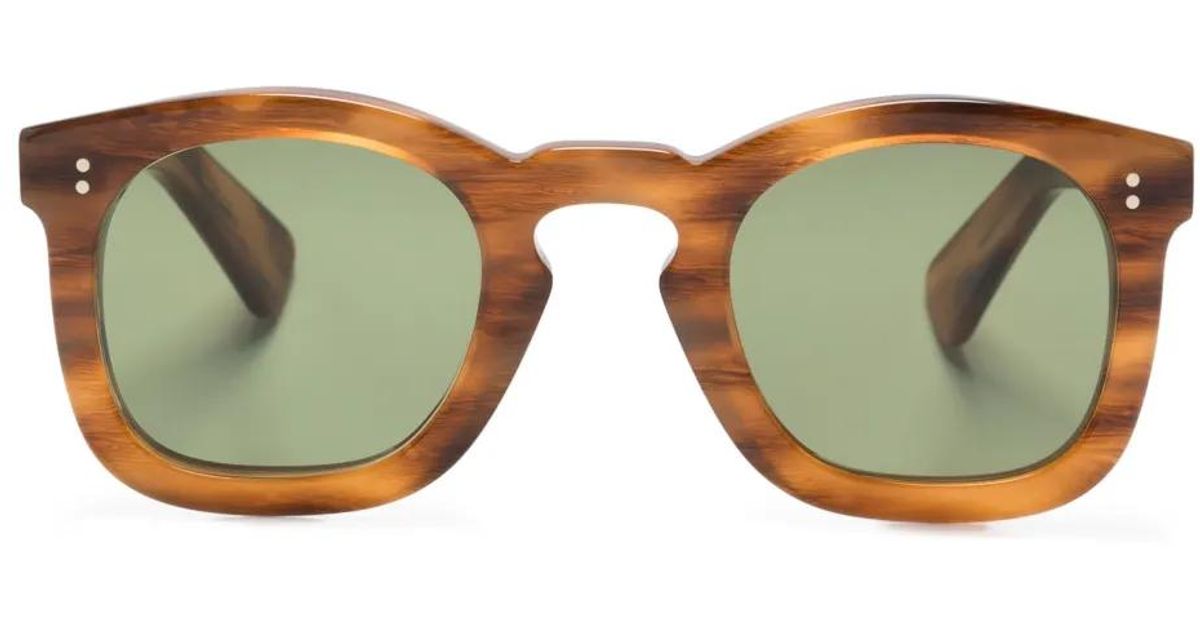 Lesca Deca Square-Frame Sunglasses in Brown | Lyst