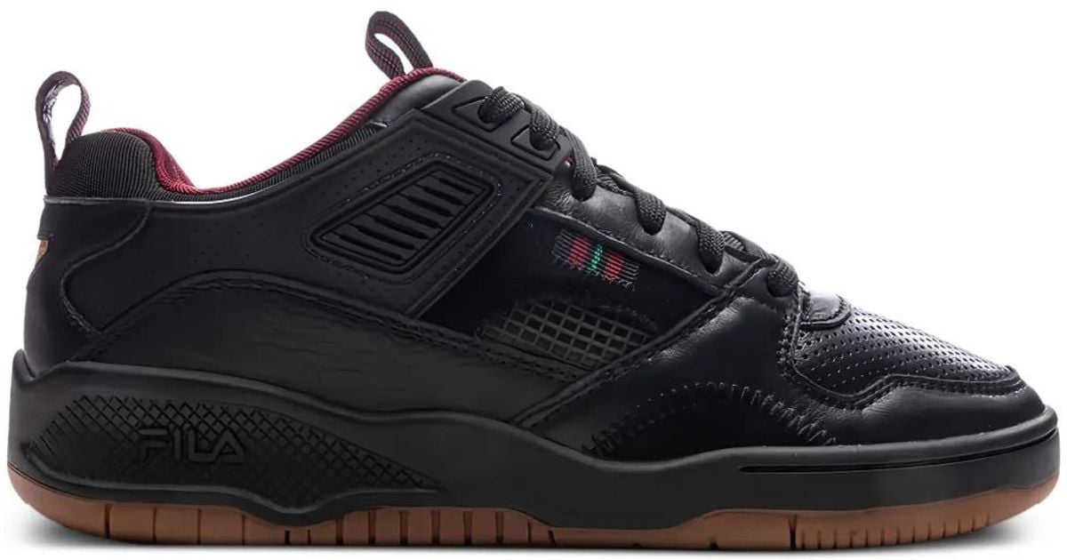 Fila Corda Lux Perforated-Panel Sneakers in Black | Lyst