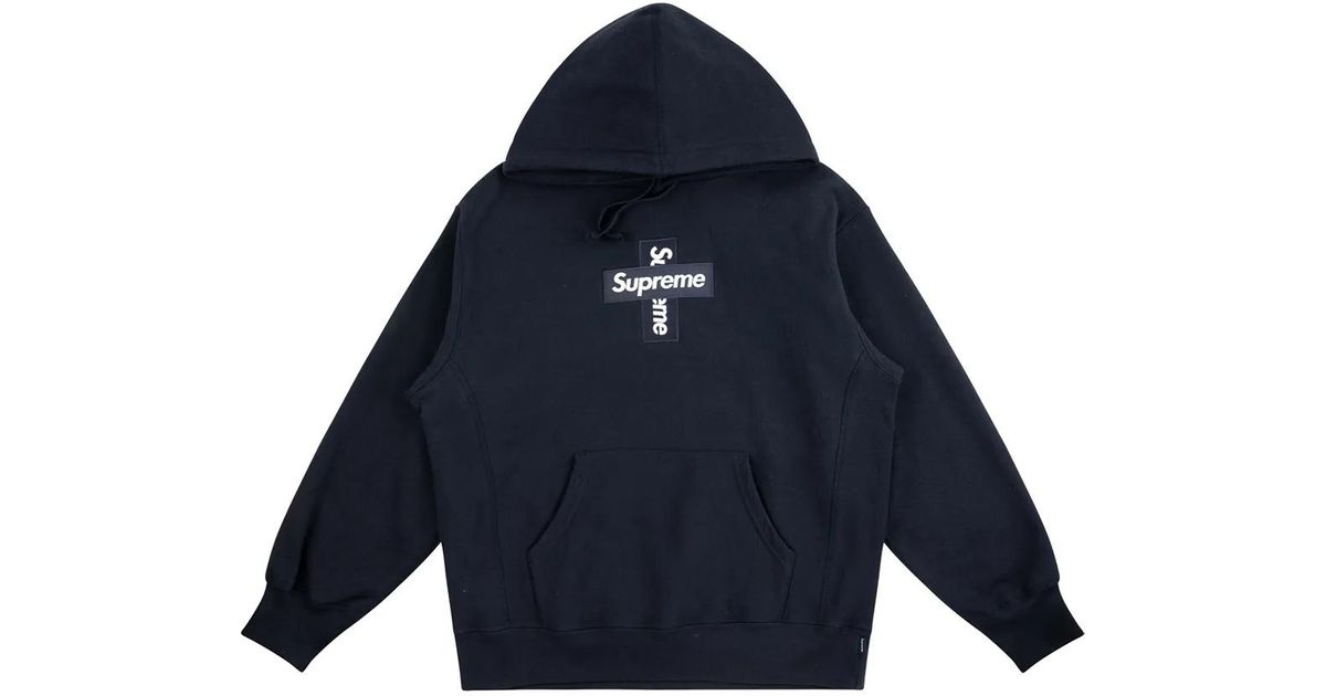 Supreme Cross Box Logo Hoodie in Blue for Men | Lyst UK