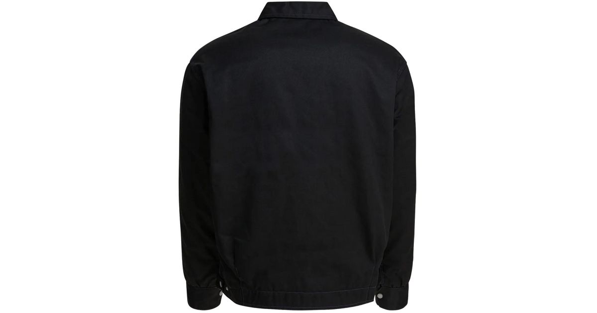 Needles Pe/C Twill Logo Chest-Pocket Jacket in Black | Lyst UK