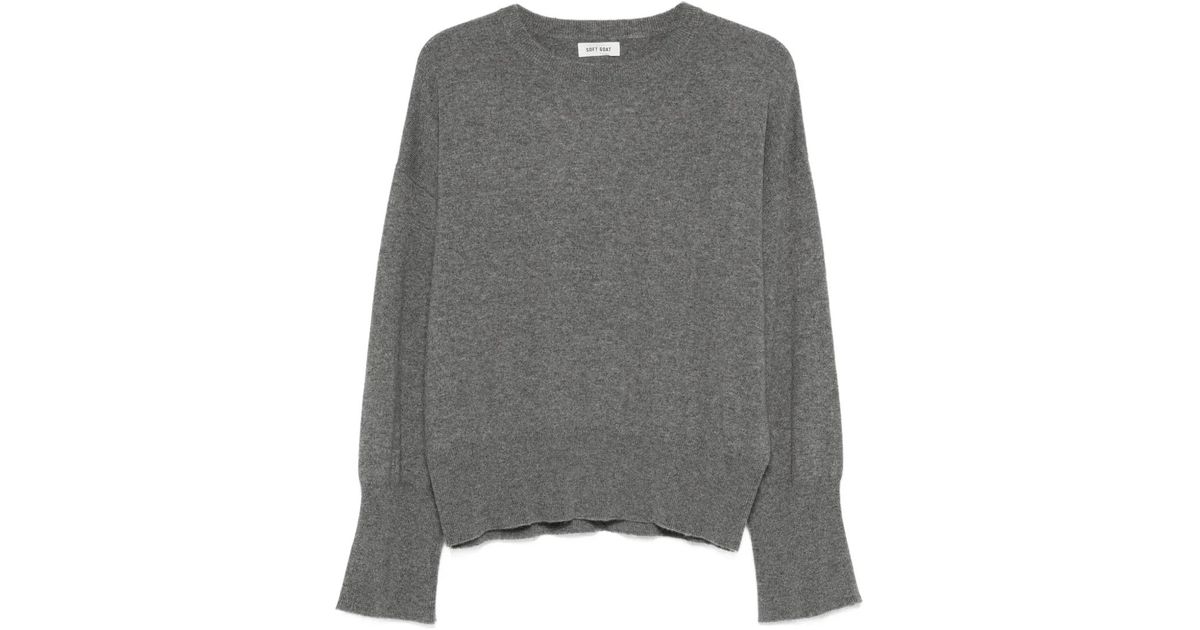 Soft Goat Long-Sleeve Cre-Neck Knitwear in Grey | Lyst UK