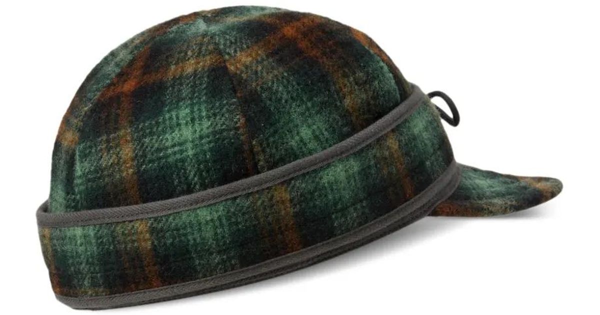 RRL Plaid-Check Cap in Green for Men | Lyst UK