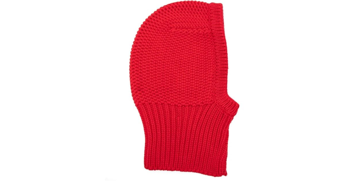 YMC Rick-Rack Knitted Balaclava in Red | Lyst UK
