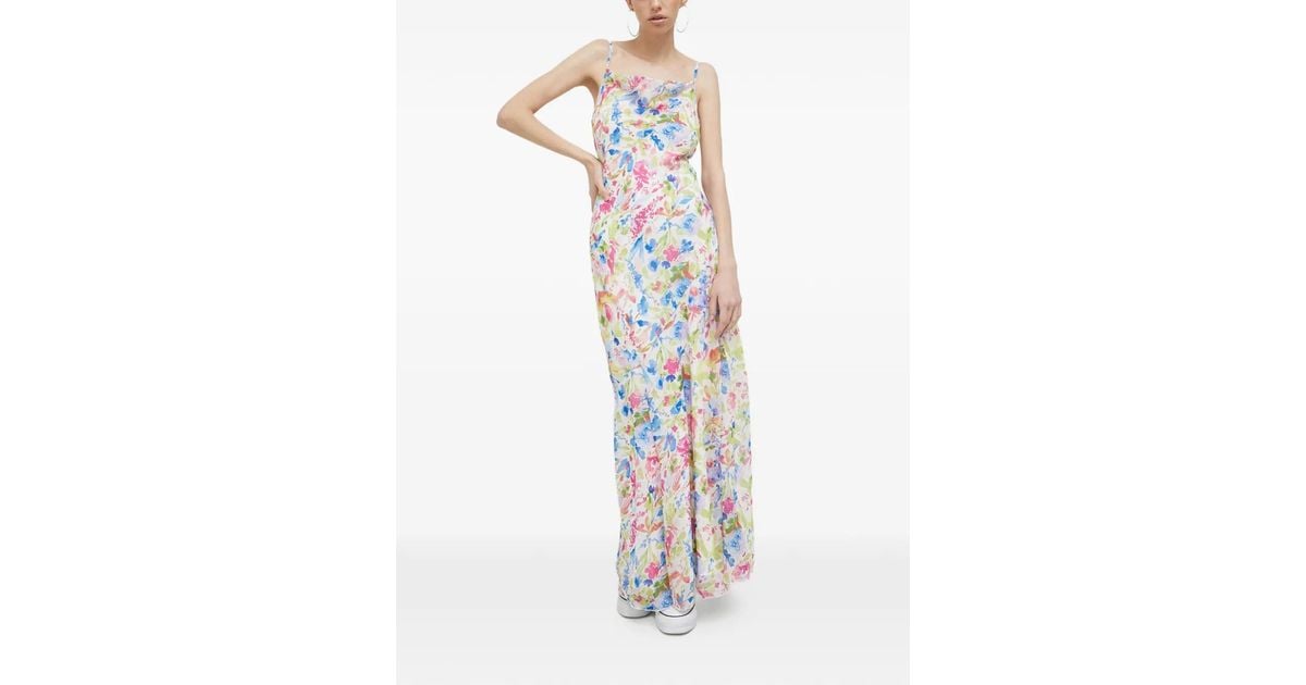 Abercrombie & Fitch Abstract-Pattern Maxi Dress in White | Lyst UK